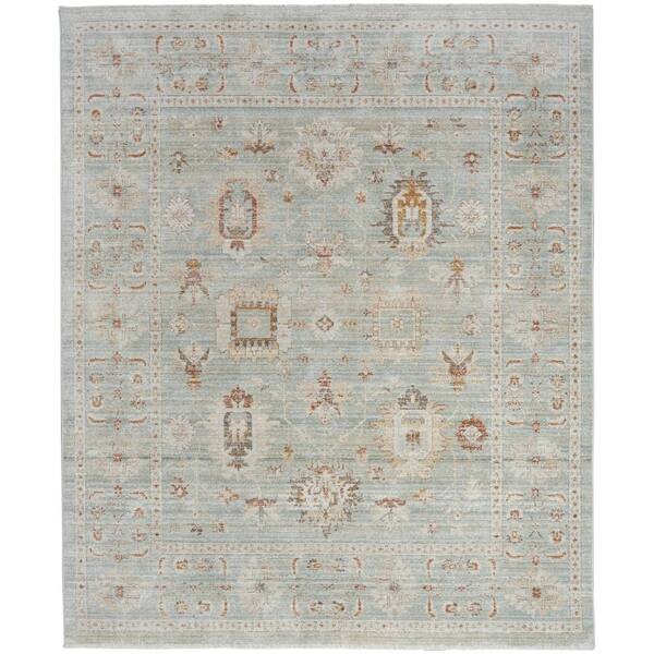 Nourison Oases Mint 9 ft. x 11 ft. Distressed Traditional Area Rug ...
