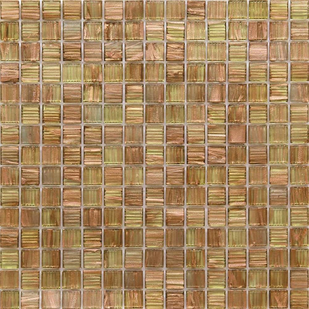 Apollo Tile Celestial 4" x 6" Glossy Tortilla Brown Glass Mosaic ...