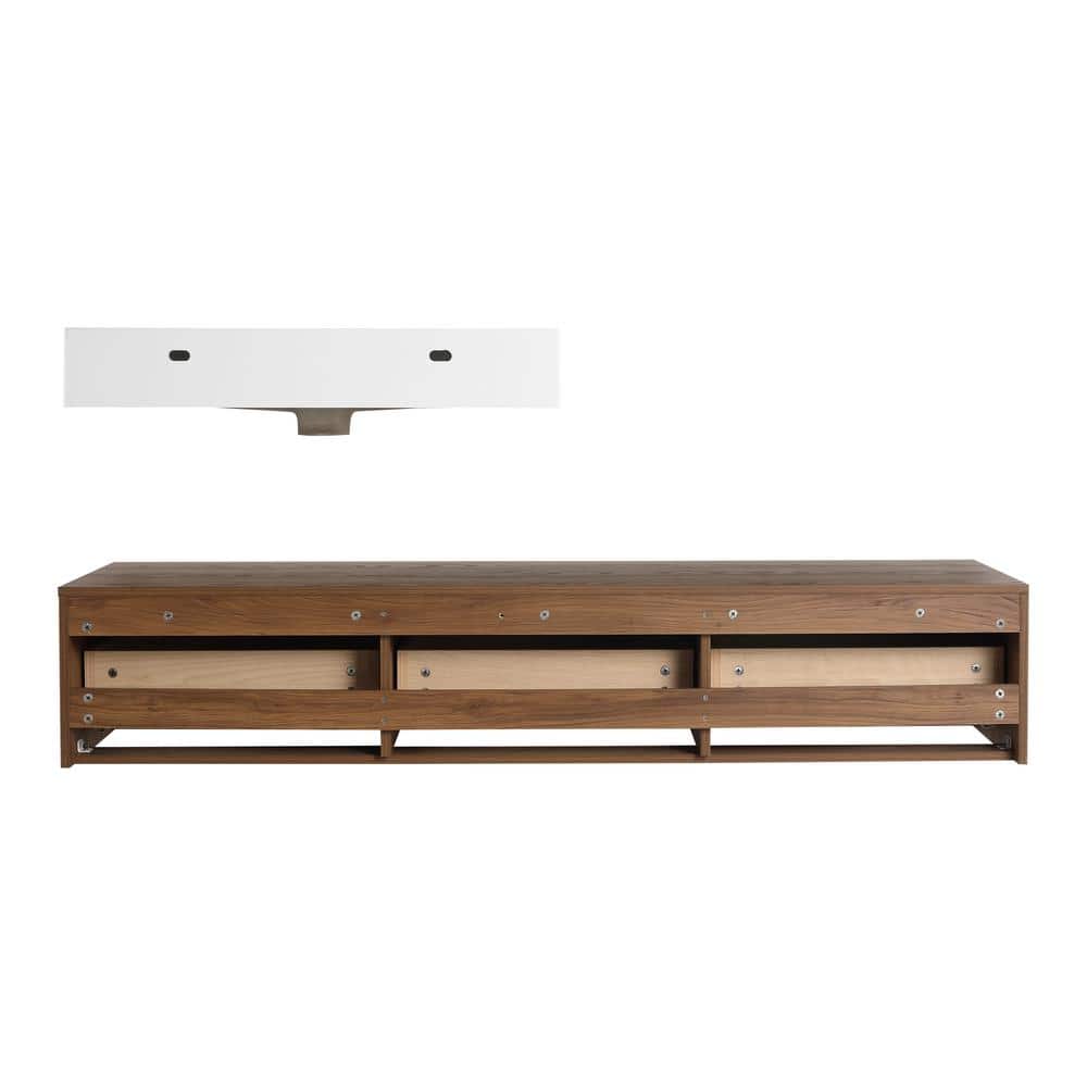 UPIKER Jacques 58.7 in. W x 18.1 in. D x 15.8 in. H Floating Bath ...