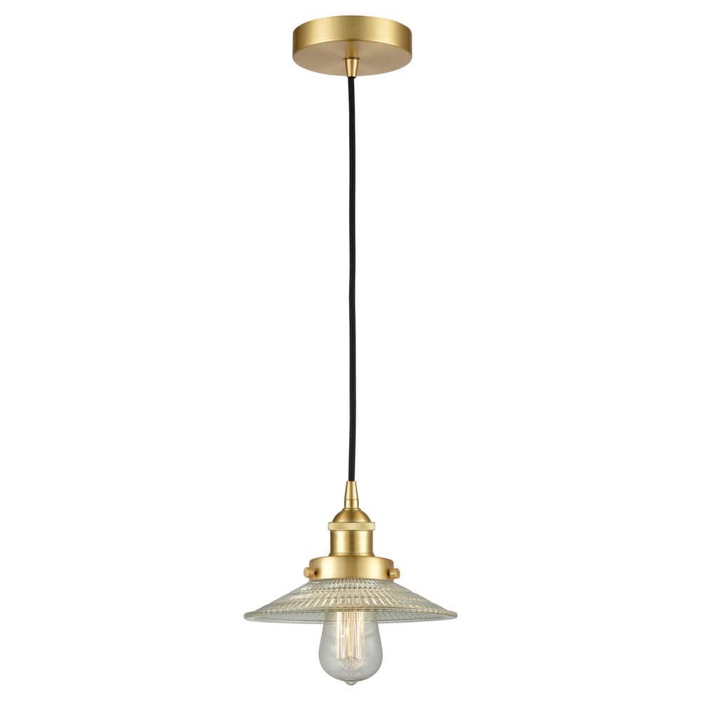 Innovations Halophane 60-Watt 1-Light Satin Gold Standard Mini Pendant ...