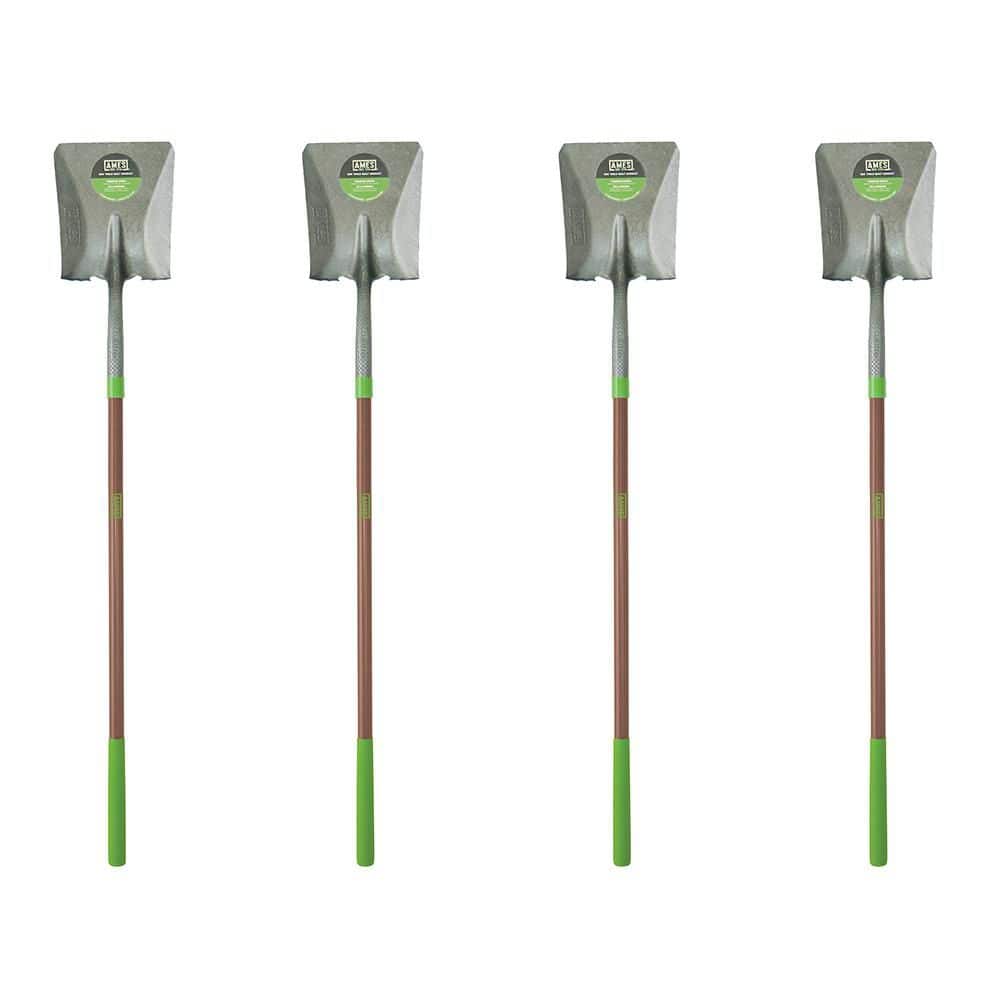 Ames 47 in. Fiberglass Handle Steel Blade Transfer Shovel with Comfort ...