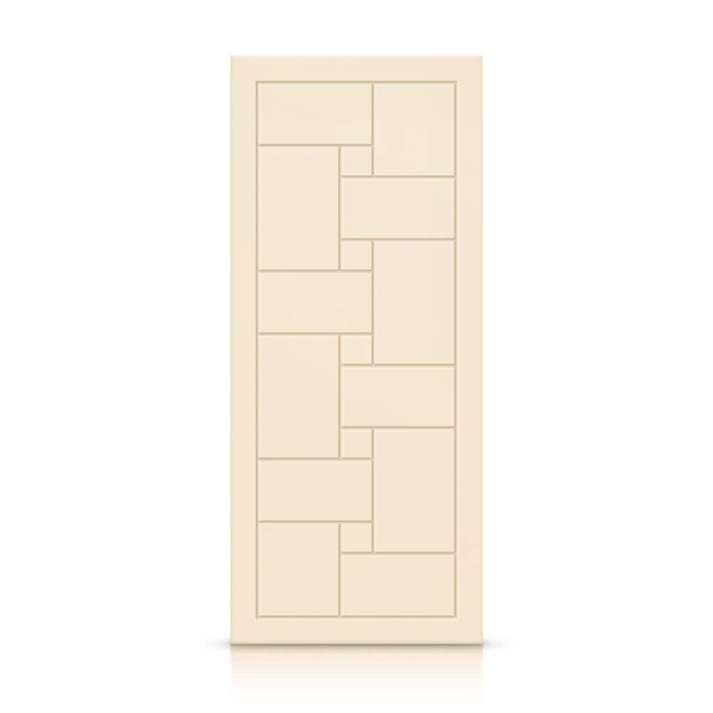 CALHOME 24 in. x 84 in. Hollow Core Beige Painted Composite MDF ...