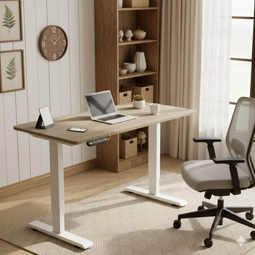 Homy Casa YDK 48 in. Light Oak Chestnut Brown Rectangular Height ...