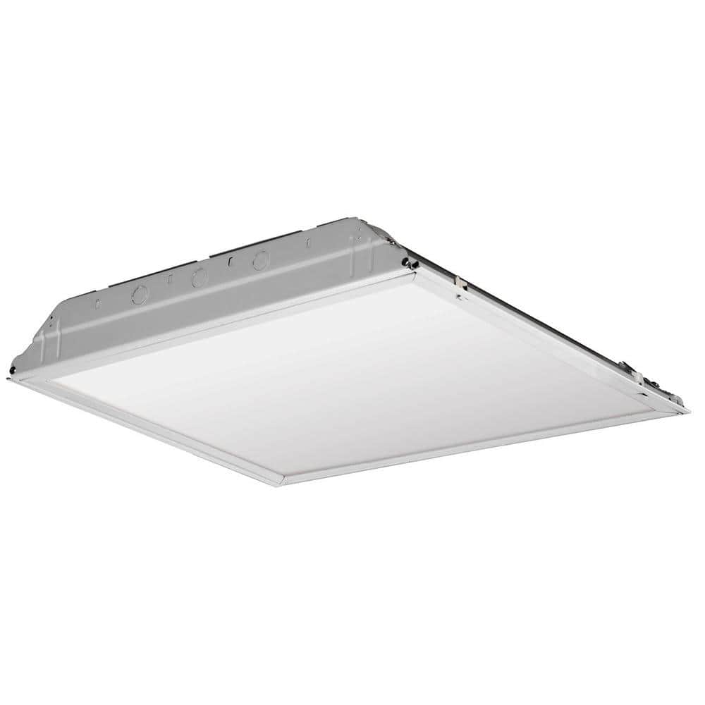 Lithonia Lighting 2 ft. x 2 ft. White LED Lay-in Troffer with Smooth ...