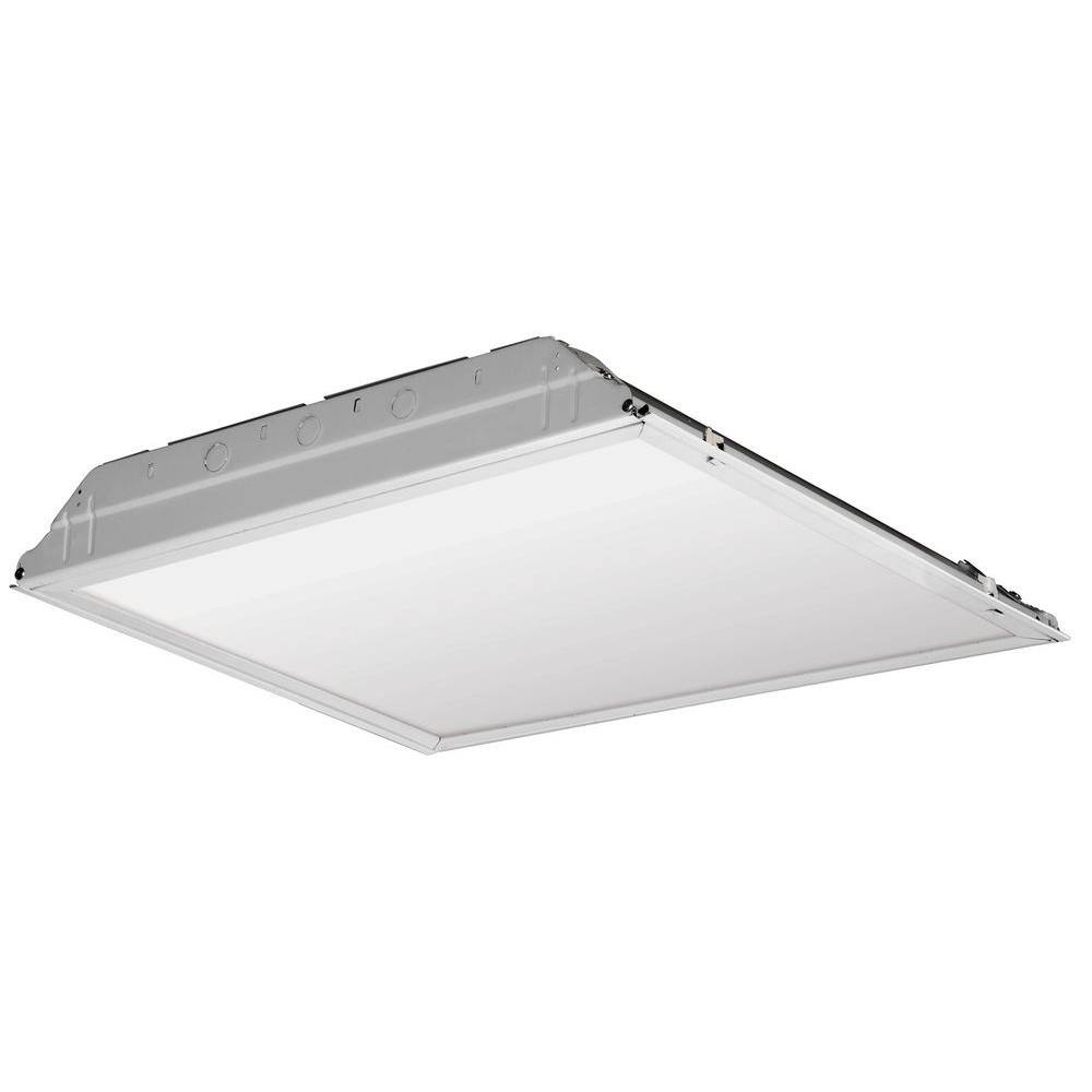 Lithonia Lighting 2 ft. x 2 ft. White LED Lay-in Troffer with Smooth ...