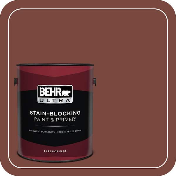 BEHR ULTRA 1 gal. #S150-7 Fire Roasted Flat Exterior Paint & Primer ...