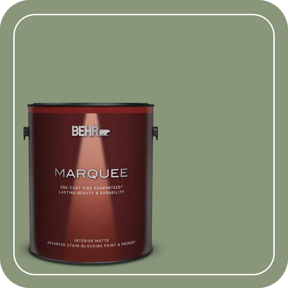 BEHR MARQUEE 1 gal. #S390-5 Laurel Tree One-Coat Hide Matte Interior ...