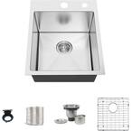 KRAUS Kore 16-Gauge Stainless Steel 15 in. Single Bowl Drop-In ...