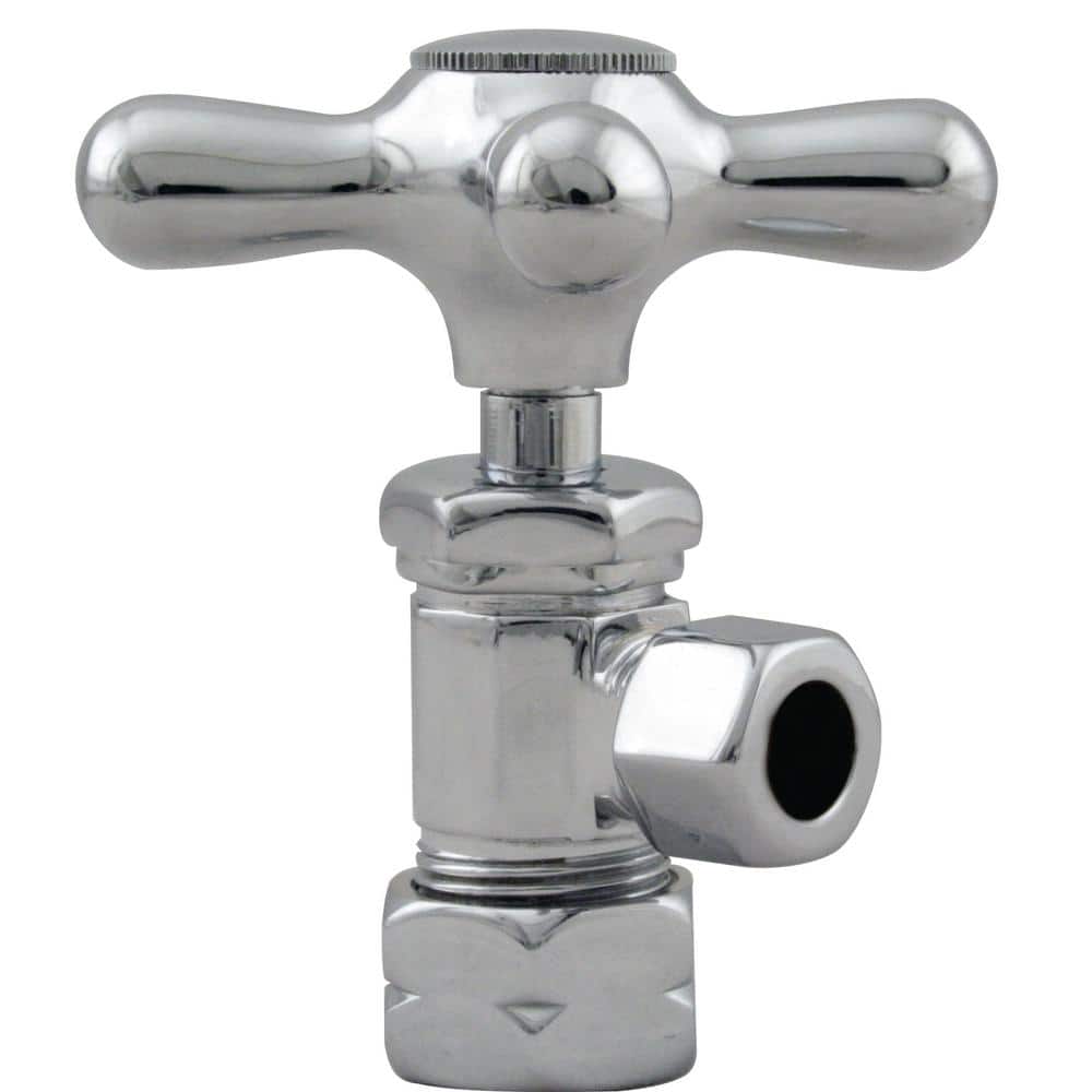 Westbrass Cross Handle Angle Stop Shut Off Valve, 1/2 in. Copper Pipe ...