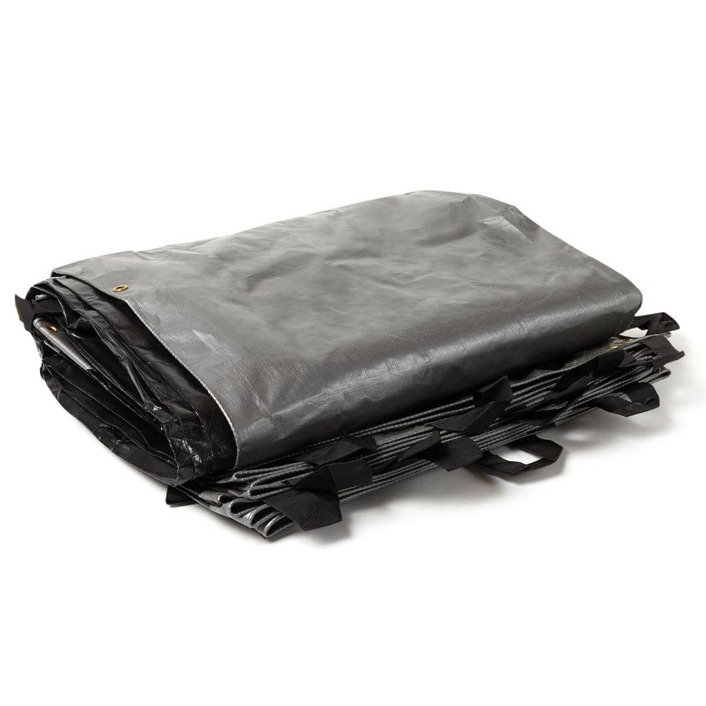 18 ft. x 36 ft. Silver/Black 12 Mil Heavy Duty Plastic Poly Hay Tarp ...