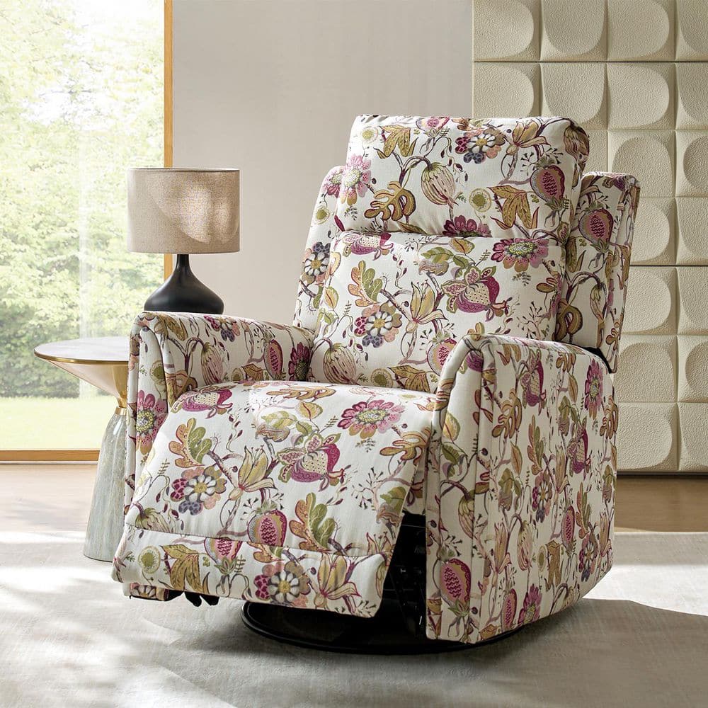 JAYDEN CREATION Arnold Flower Powered Polyester Full Motion Recliner ...