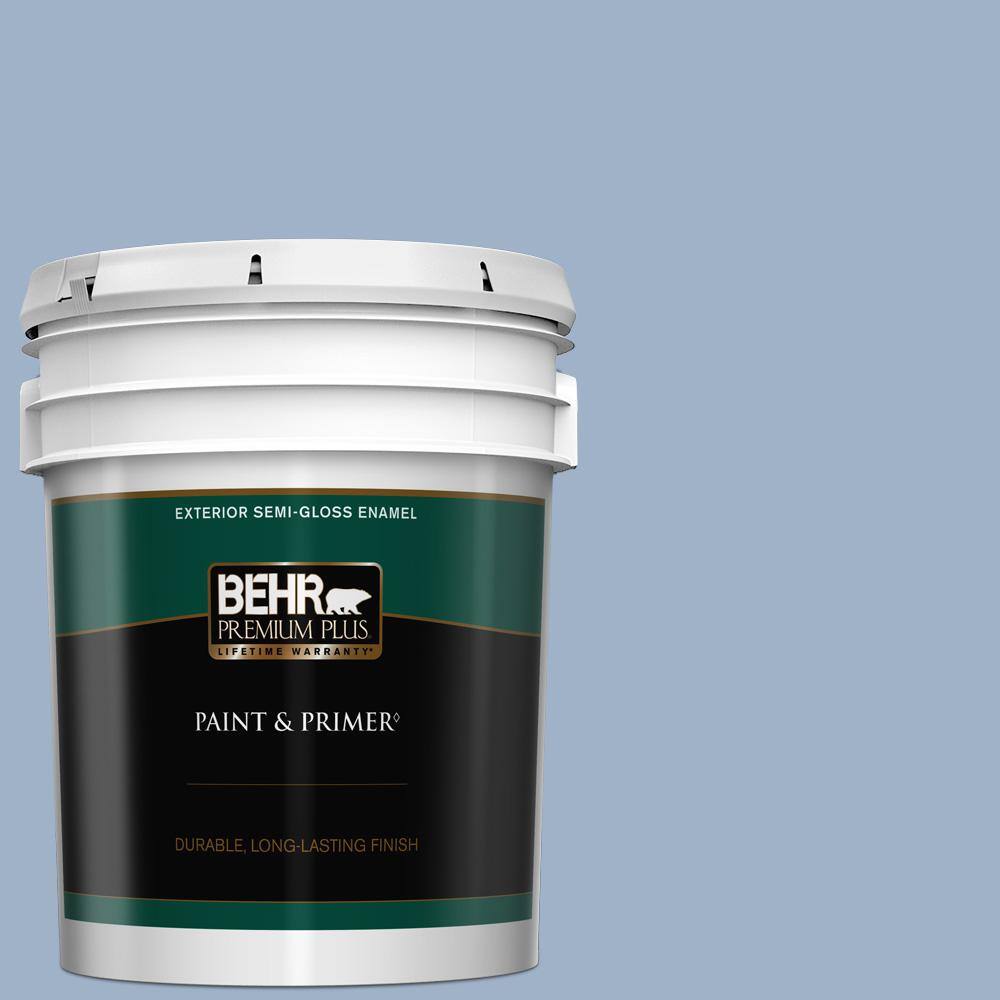 BEHR PREMIUM PLUS 5 gal. #S530-3 Aerial View Semi-Gloss Enamel Exterior ...