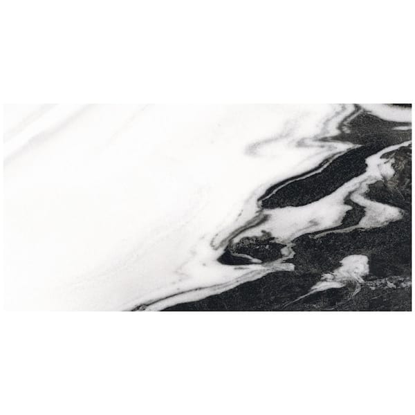 Ivy Hill Tile Magnus Wave 4 in. x 0.39 in. Polished Porcelain Marble ...