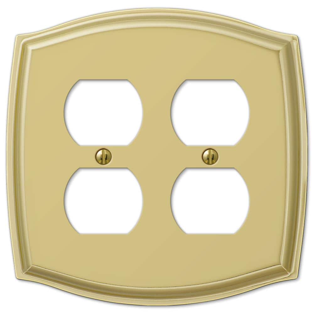 AMERELLE Vineyard 2 Gang Duplex Steel Wall Plate - Polished Brass ...