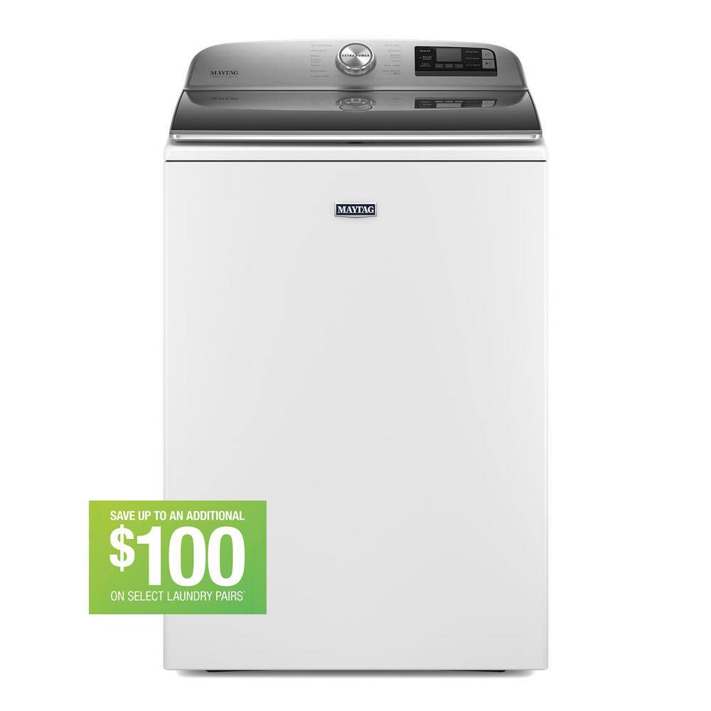 Maytag 5.2 cu. ft. Smart Capable White Top Load Washing Machine with ...