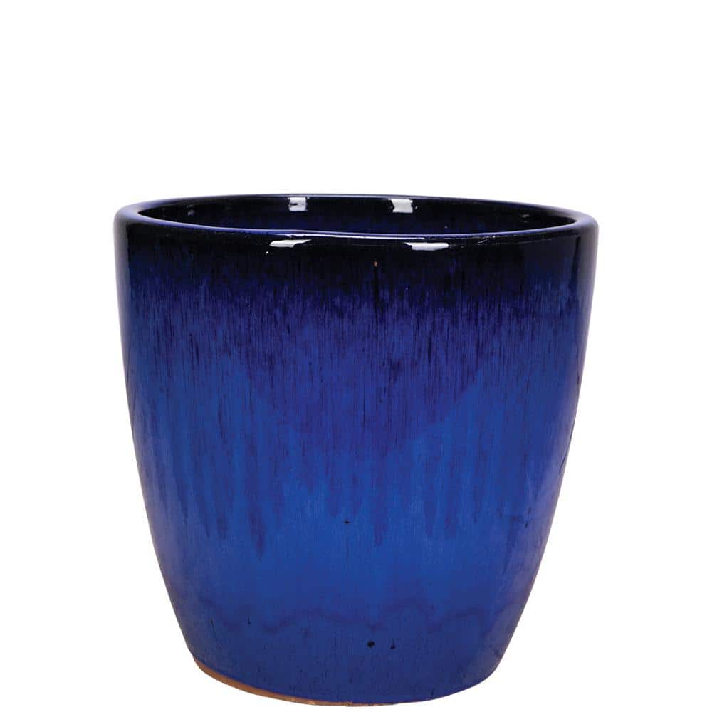 13 in. Fireworks Blue Ceramic Egg Planter GGC-301C-FWBL - The Home Depot