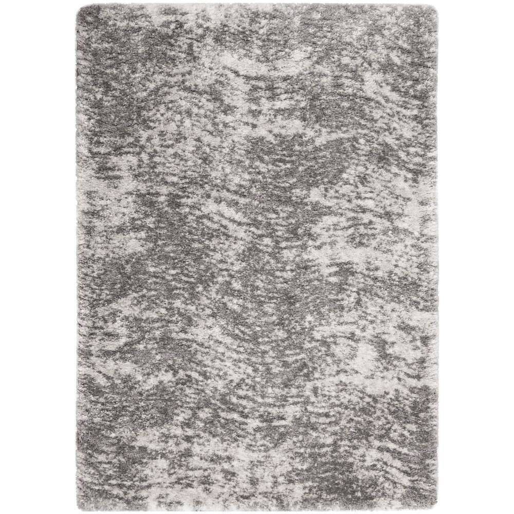 Nourison Dreamy Shag Charcoal Grey 5 ft. x 7 ft. Abstract Contemporary ...