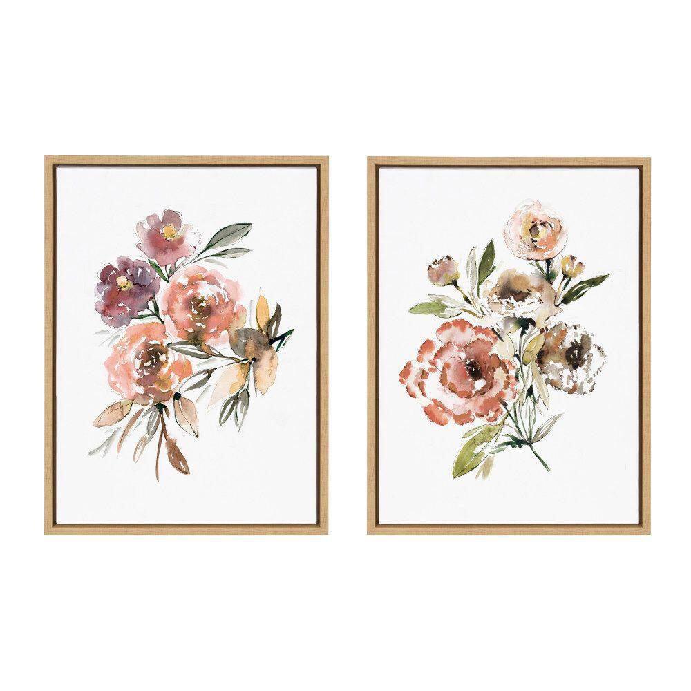 Kate and Laurel Sylvie "Peach Roses and Floral Bouquet Muted" by Sara ...