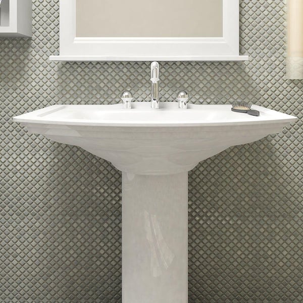 Merola Tile Hudson Diamond Grey Eye 6 in. x 6 in. Porcelain Mosaic Take ...
