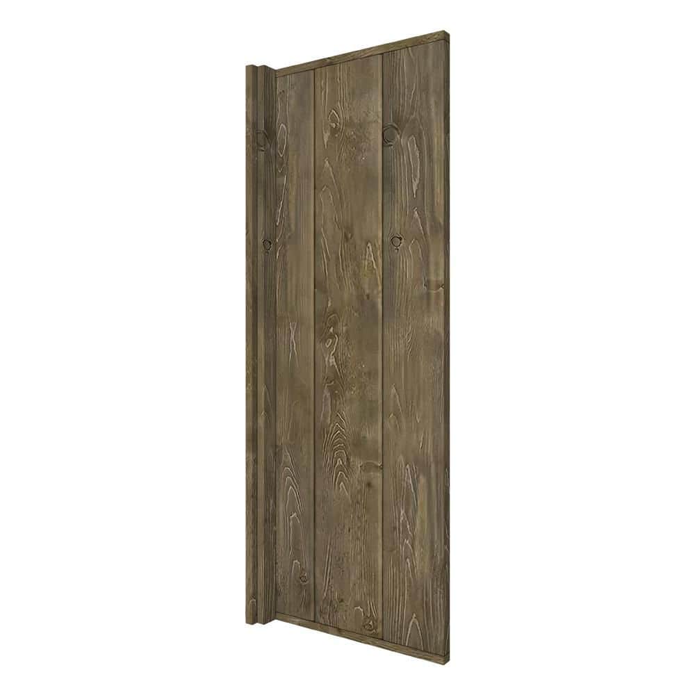 CALHOME 12 in. x 48 in. Aged Barrel Solid Pine Wood Bathroom Urinal ...