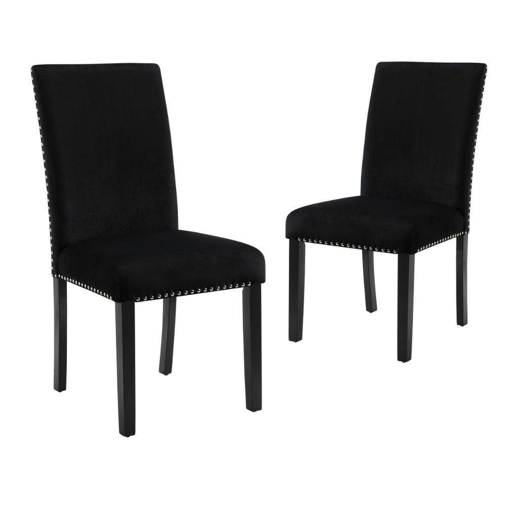 Benjara Black Velvet Nailhead Dining Chair (set of 2) BM293298 - The ...