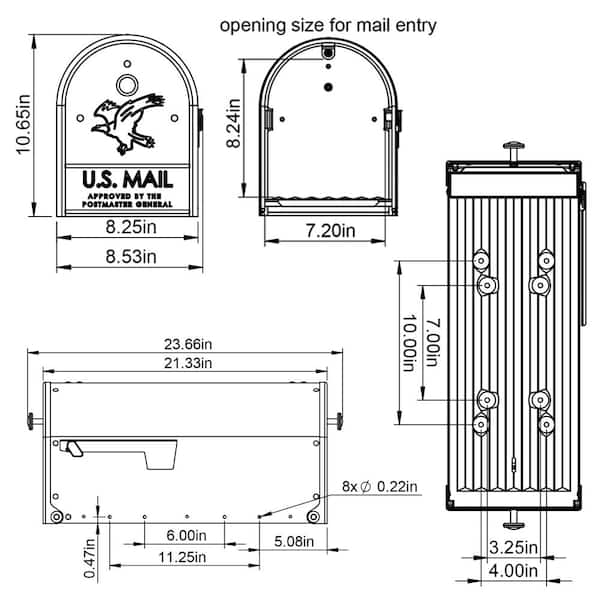 Post Office Mailbox Dimensions