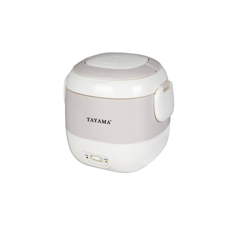 Tayama 3-Cup White Portable Mini Rice Cooker-TMRC-03R - The Home Depot
