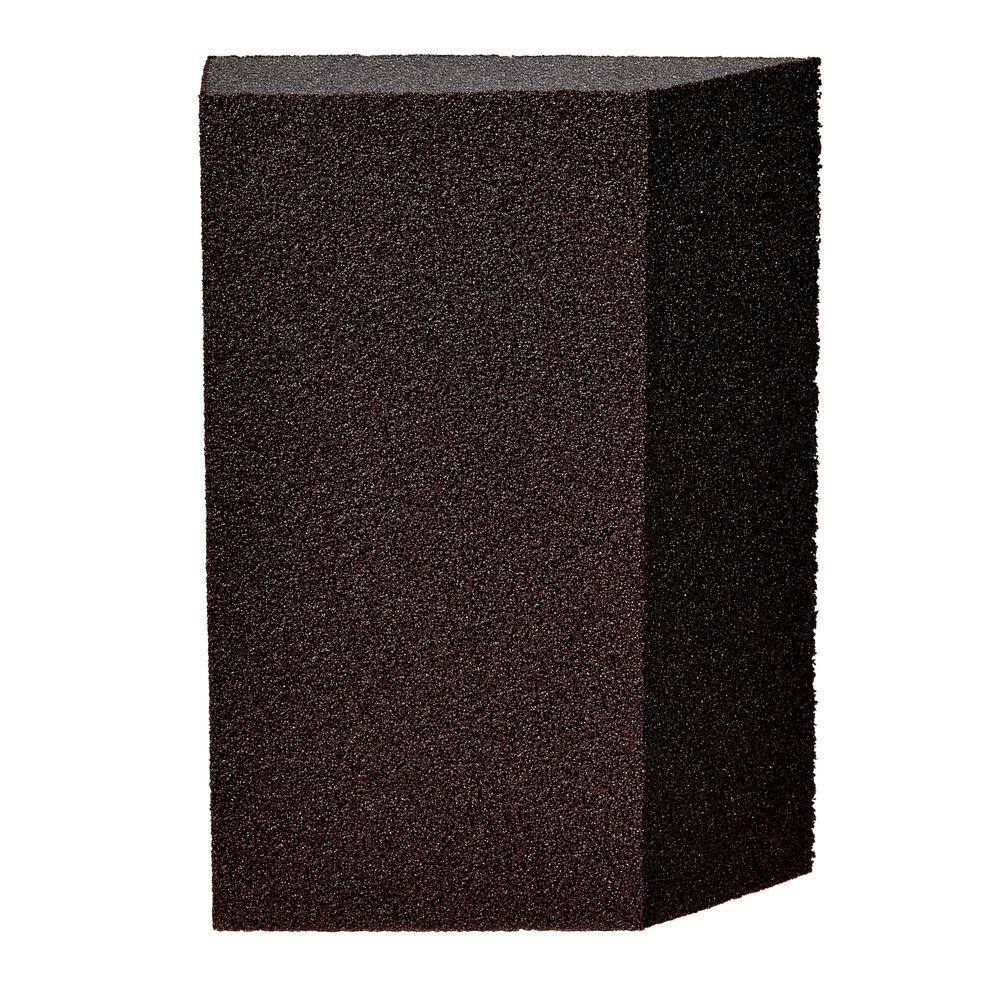 3M 2.875 in. x 4.875 in. x 1 in. Fine Grit Angled Drywall Sanding ...