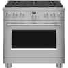 Cafe 36 in. 5.75 cu. ft. Smart 6 Burner Dual Fuel Range with Convection ...