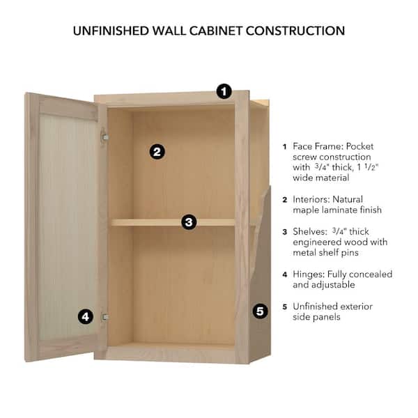 Hampton Bay 54 in. W x 12 in. D x 24 in. H Assembled Wall Bridge Kitchen Cabinet in Unfinished with Partial Width Shelf KW5424 UF The Home Depot