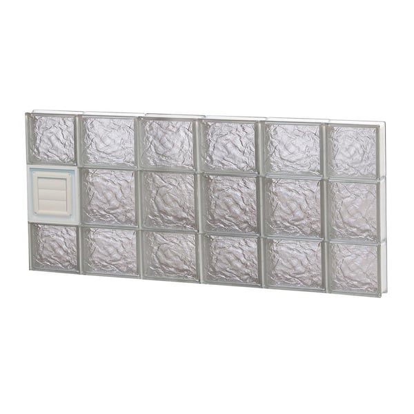 Clearly Secure 42.5 in. x 19.25 in. x 3.125 in. Frameless Ice Pattern ...