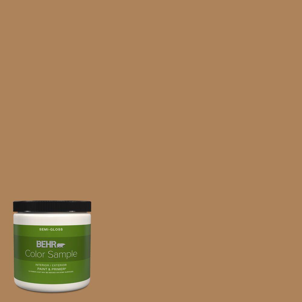 BEHR PREMIUM PLUS 8 oz. #S260-6 Circus Peanut Semi-Gloss Interior ...