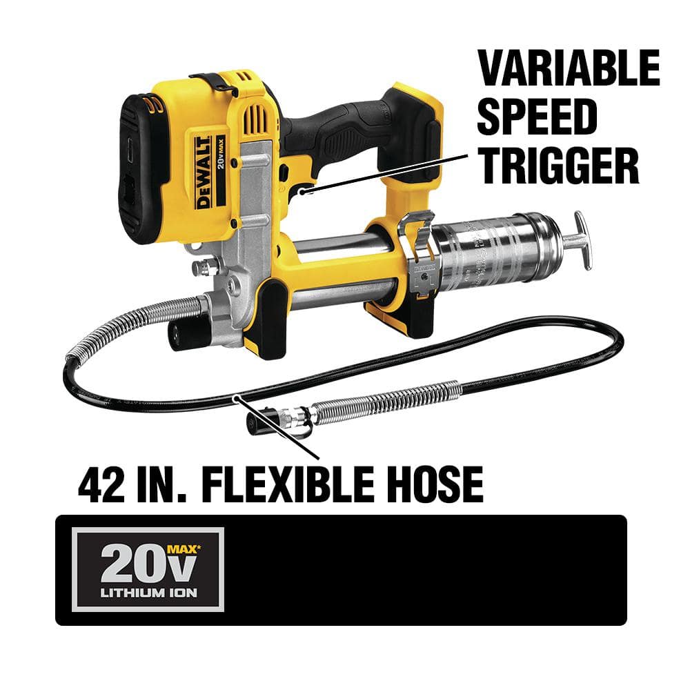Buy 20-Volt MAX Cordless 10,000 PSI Variable Speed Grease Gun with (1 ...