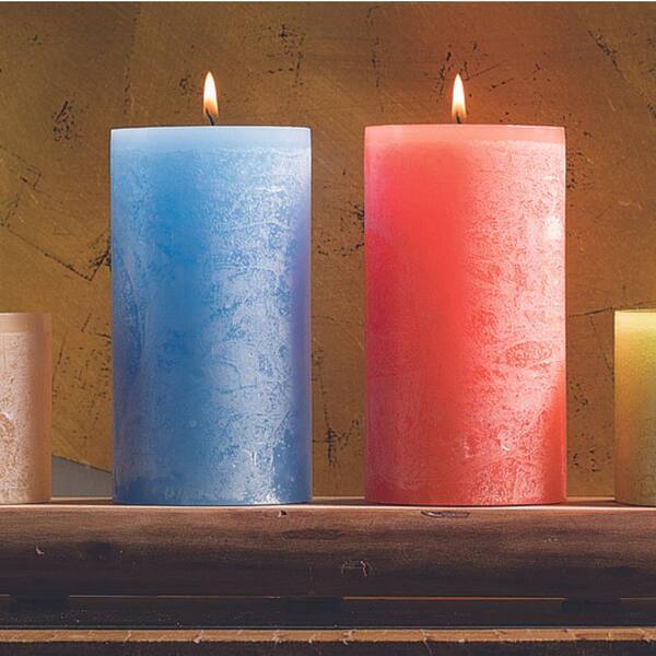Vance Kitira 6 in. Coral Timber Pillar Candle CT246COR