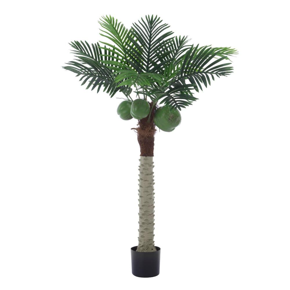 B BALANBO 5 ft. Artificial Coconut Palm Trees 9-lifelike Leaves with ...
