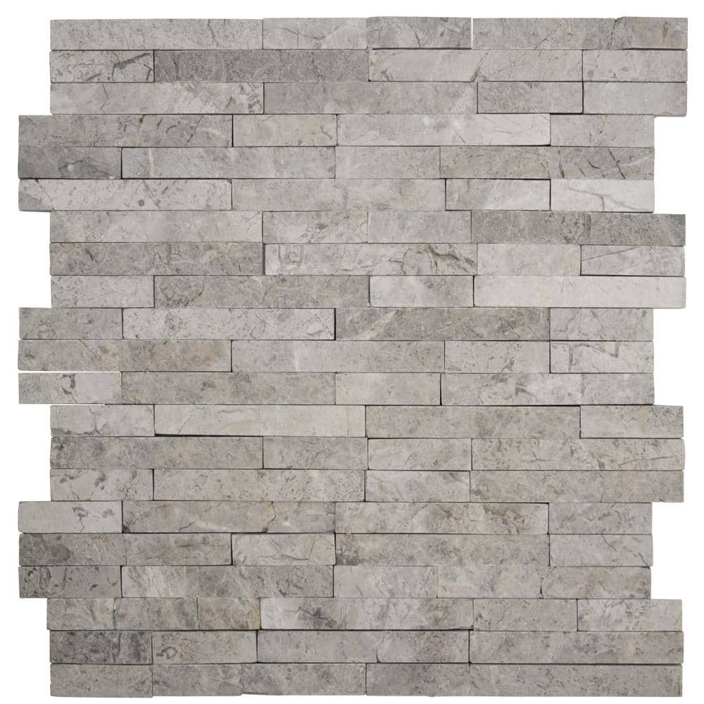 Jeffrey Court Fortress Split Face Grey 11.75 in. x 12 in. Interlocking ...