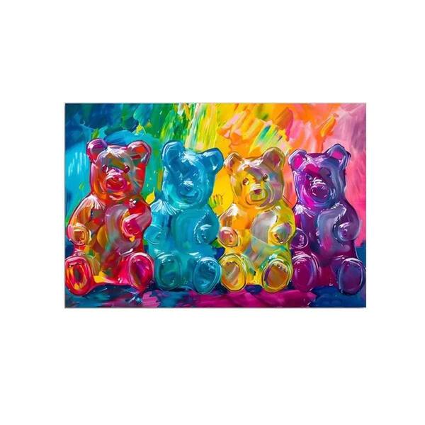 Colorful Gummy Bear Design, 12*18，Vibrant Modern Home Decor for Bedroom ...