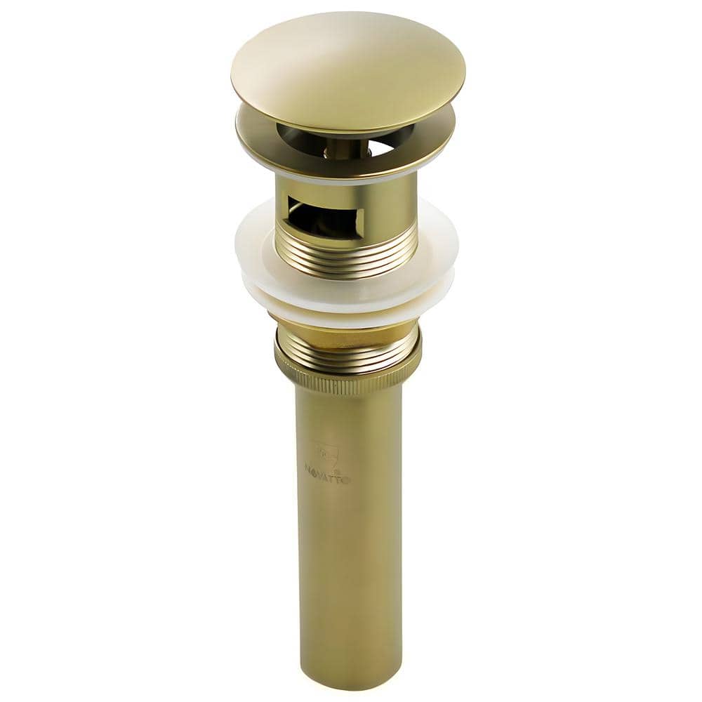 Novatto Single Bathroom Vanity Sink Pop Up Drain with Overflow in Satin ...