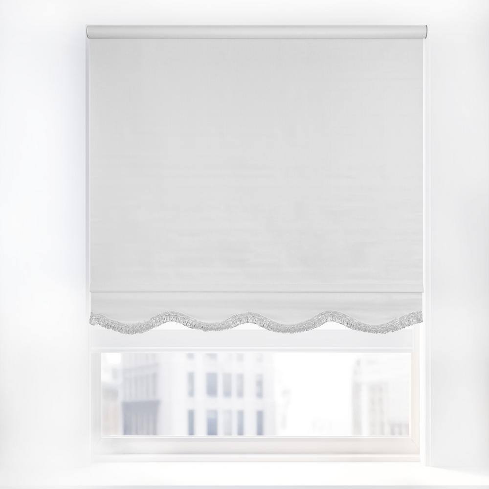 Reviews for Chicology Fringe White Textured Cordless Blackout Privacy ...