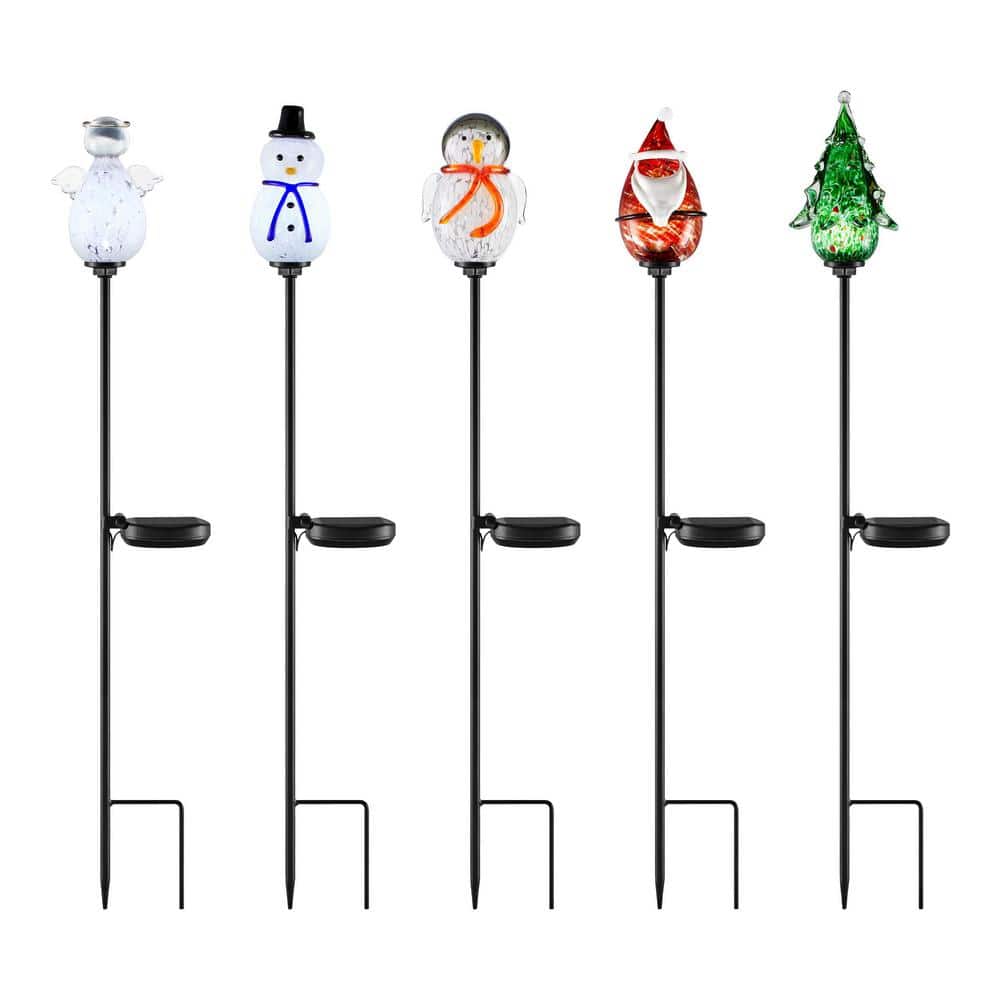 Home Accents Holiday Solar LED Assorted Stake Holiday Christmas Yard Décor 3894170 - The Home Depot