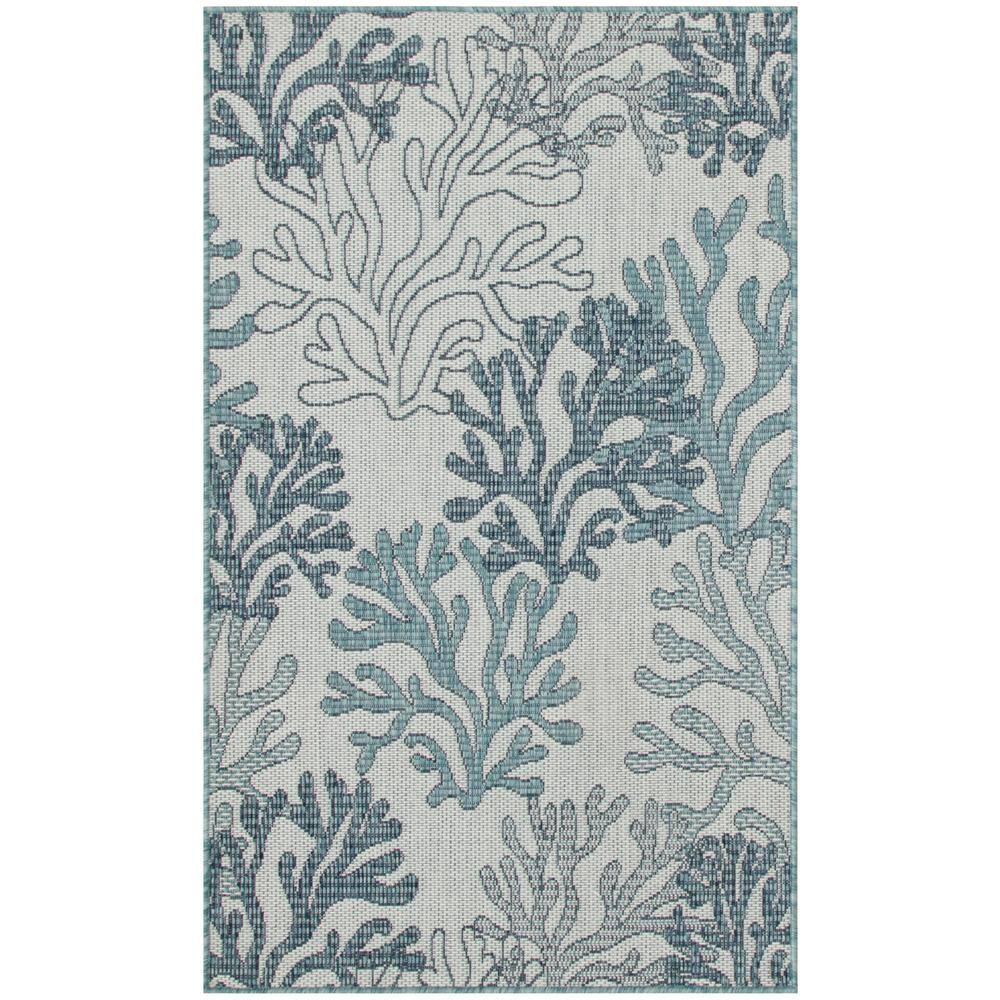 Nourison Garden Oasis Blue 3 ft. x 5 ft. Nature-inspired Contemporary ...