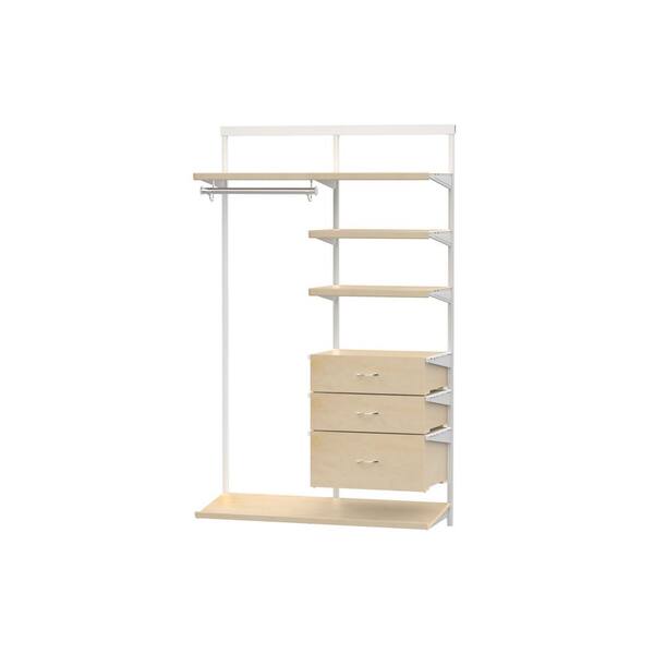 Everbilt Genevieve 4 ft. Birch Adjustable Closet Organizer Long Hanging ...