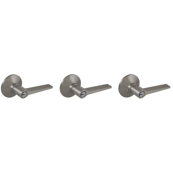 Defiant Freedom Satin Nickel Entry Keyed Door Handle (3-Pack) LEX200BXCD3