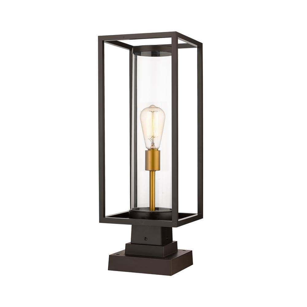 Dunbroch 23 in. 1-Light Bronze Brass Aluminum Hardwired Outdoor Weather ...