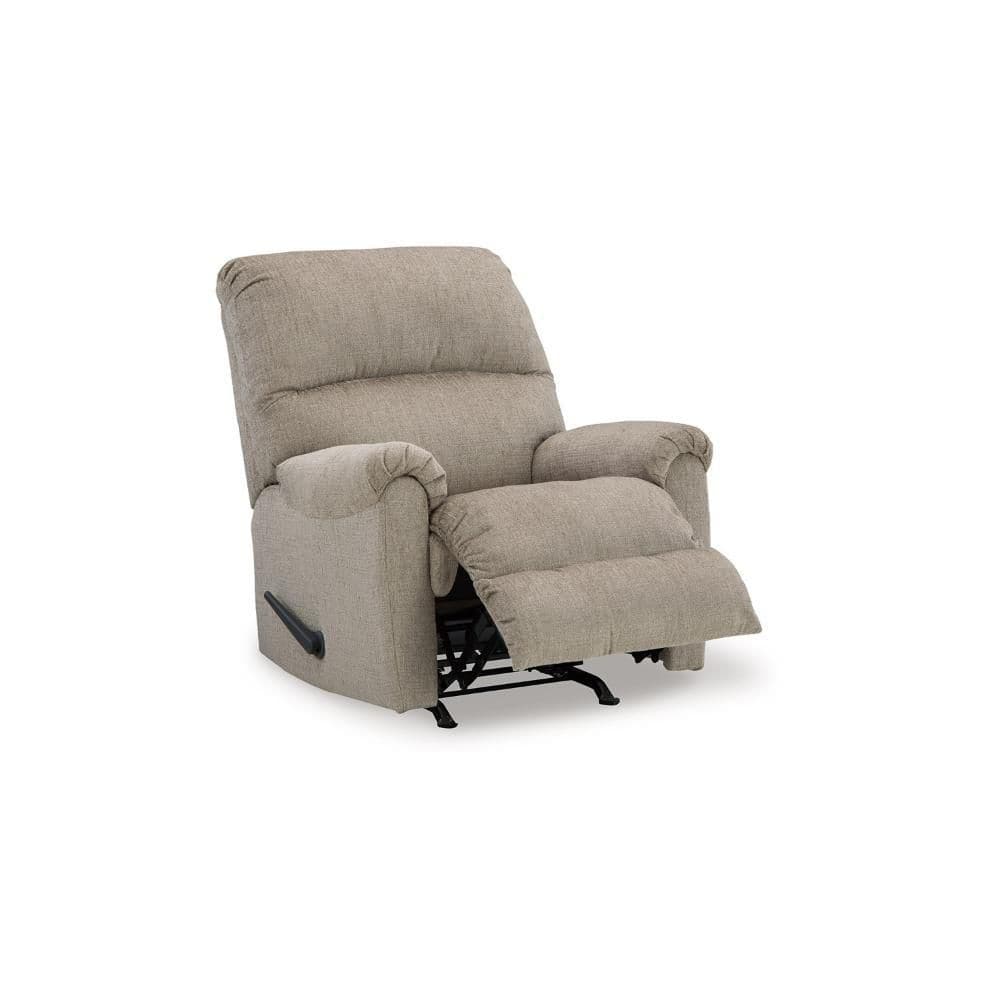 Benjara Ead Taupe Brown Polyester Rocker Recliner Chair BM332255 - The ...