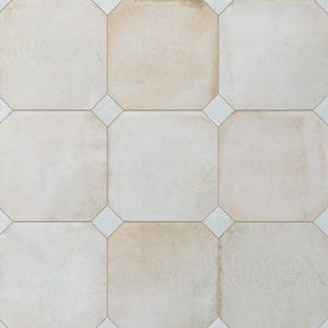Merola Tile Laverton Octagon Beige with Taco Beige 8 in. x 8 in ...