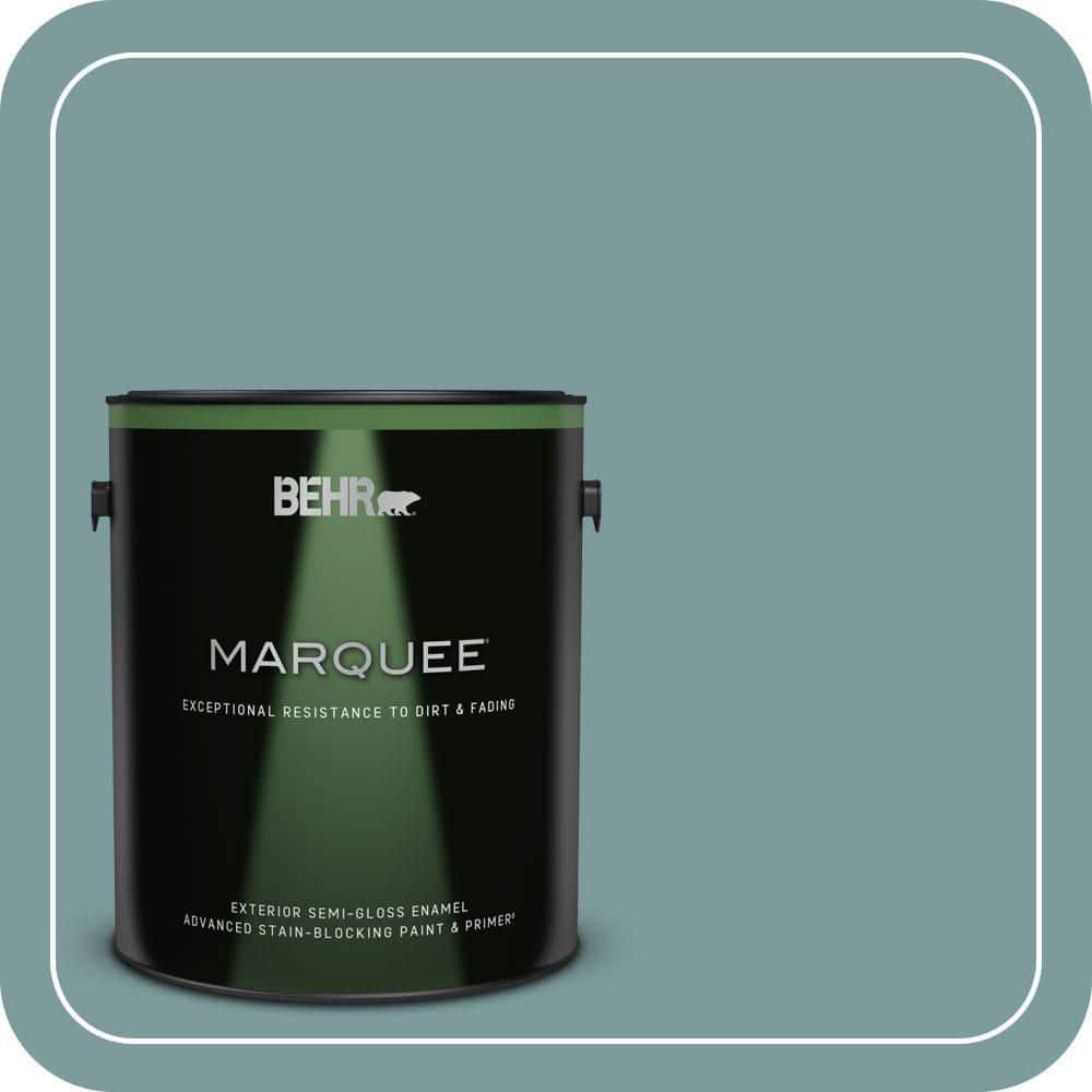 BEHR MARQUEE 1 gal. #PMD-35 Blue Agave Semi-Gloss Enamel Exterior Paint ...