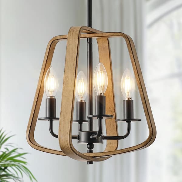 TinHon Modern Farmhouse 4-Light E12 Pendant Chandelier for Kitchen ...