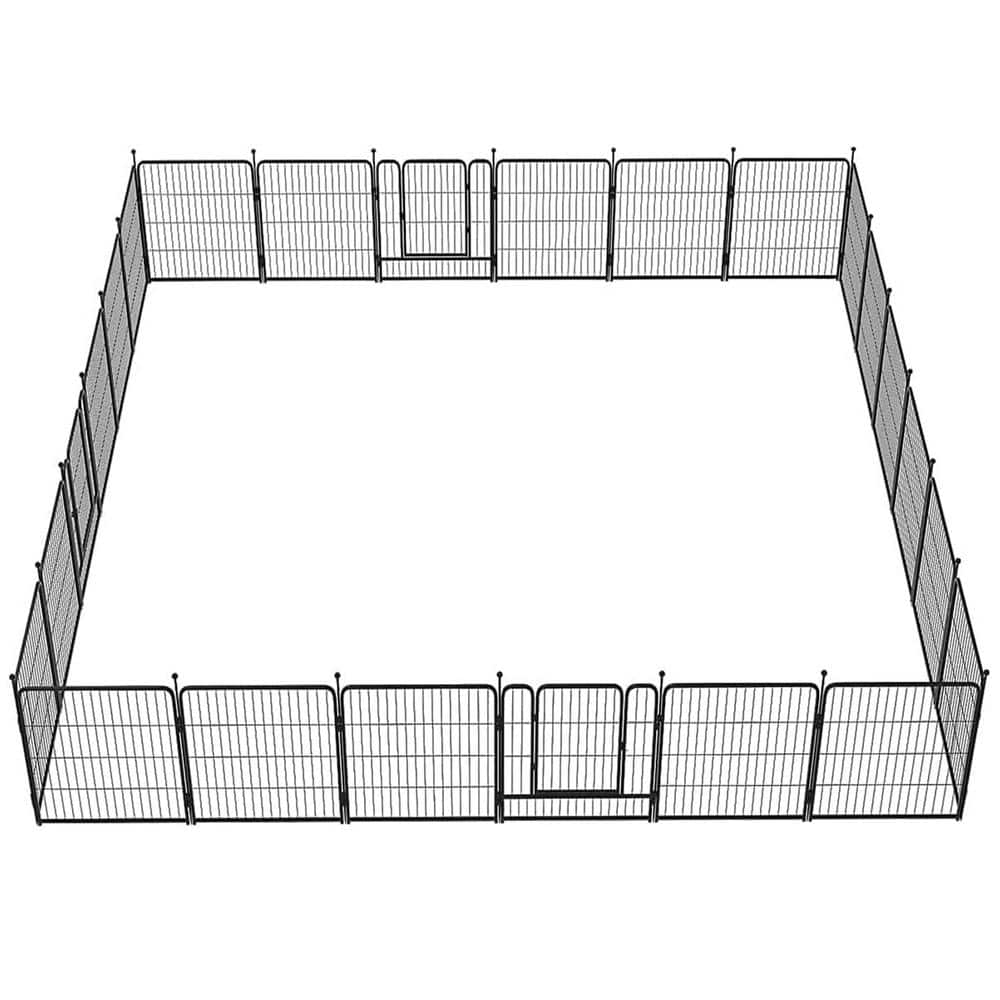 24 Panels Outdoor/Indoor Foldable Dog Playpen Metal Portable Pet/Dog ...