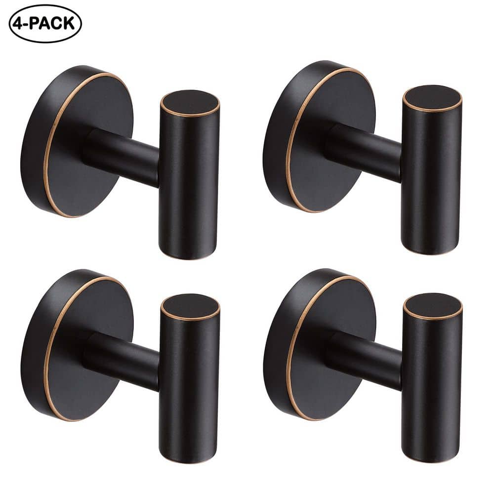 WISBEAM Knob Hooks Robe/Towel Hook 2.25 in Bronze 4-Pack 4B02095-ORB - The Home Depot